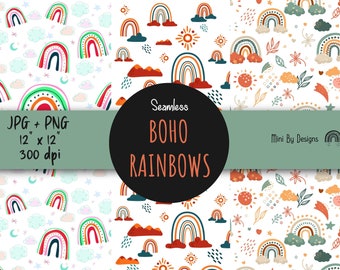 Boho Rainbow Digital Design PNG Sublimation Design Digital - Etsy