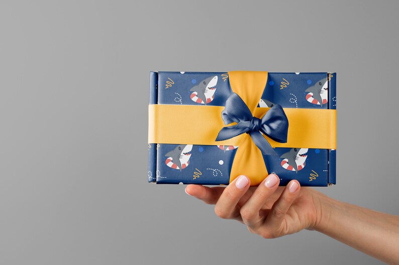 Cute Kawaii Shark Seamless Pattern Commercial Use Under the Sea Digital ...