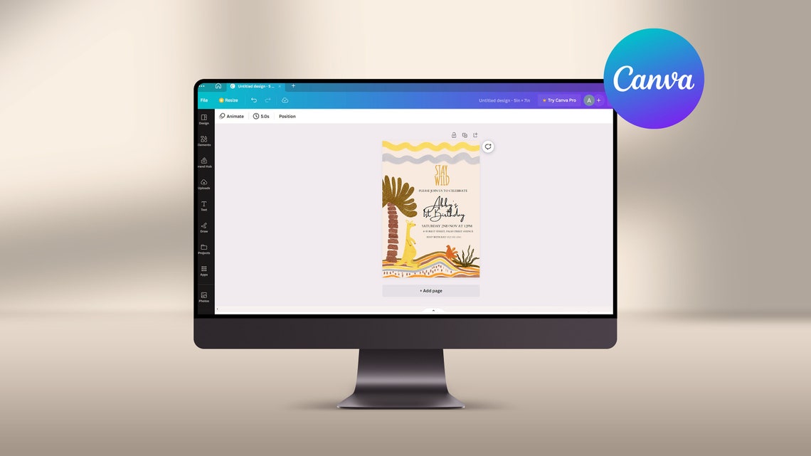 Australian Animals Birthday Invite Editable Template Kangaroo Birthday ...