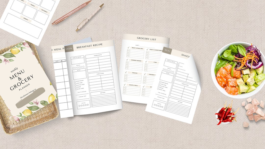 Printable Digital Meal and Grocery Planner | Daily Food Recipes ...