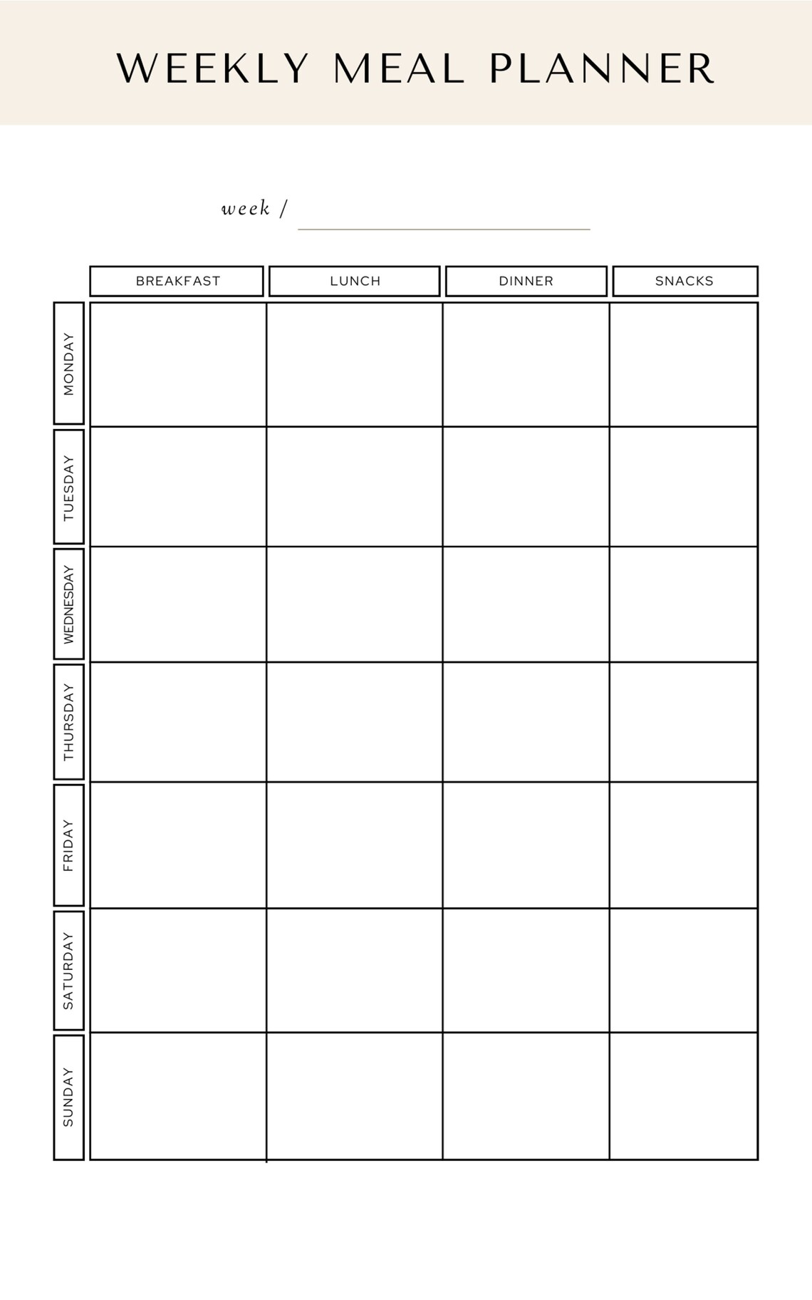 Printable Digital Meal and Grocery Planner | Daily Food Recipes ...