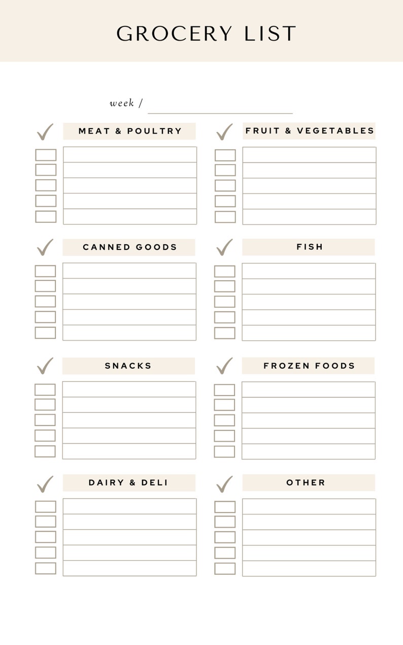Printable Digital Meal and Grocery Planner | Daily Food Recipes ...