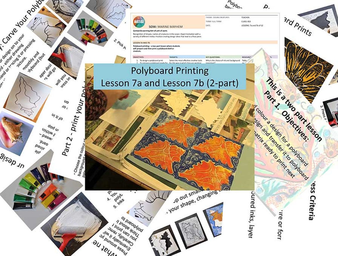 How to Print Using Polyboard, Printing Lesson, Art Print Lesson, How to ...