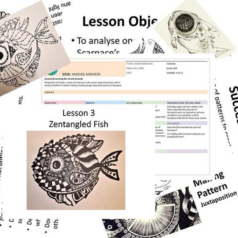 Fish Zentangle - Etsy