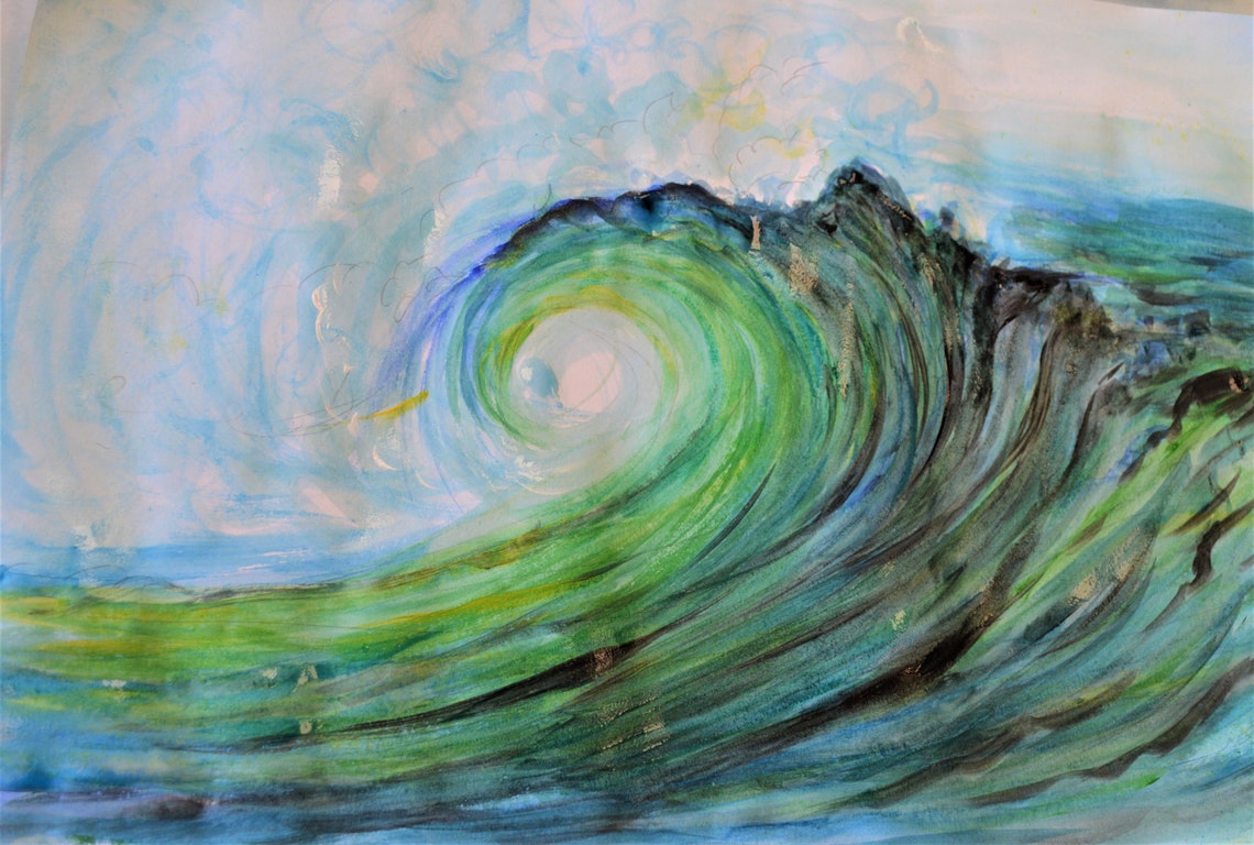 How to Paint a Wave, Children's Art Lesson, School Art Lesson, Ks3 Art ...