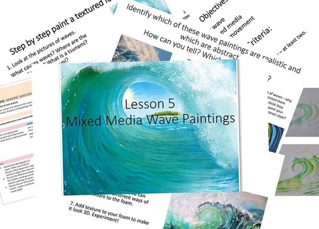 How to Paint a Wave, Children's Art Lesson, School Art Lesson, Ks3 Art ...