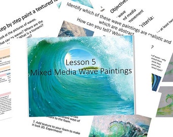 OCEAN WAVE Painting Art Lesson by Art Teacher in LA Art Lesson Plans ...