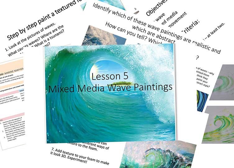 How to Paint a Wave, Children's Art Lesson, School Art Lesson, Ks3 Art ...