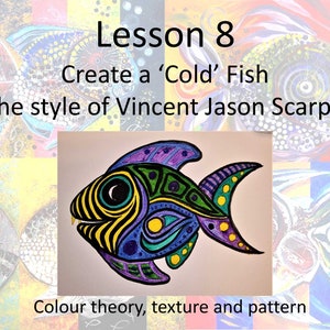 Step by Step Painting Lesson, How to Paint an Abstract Fish, Patterned ...