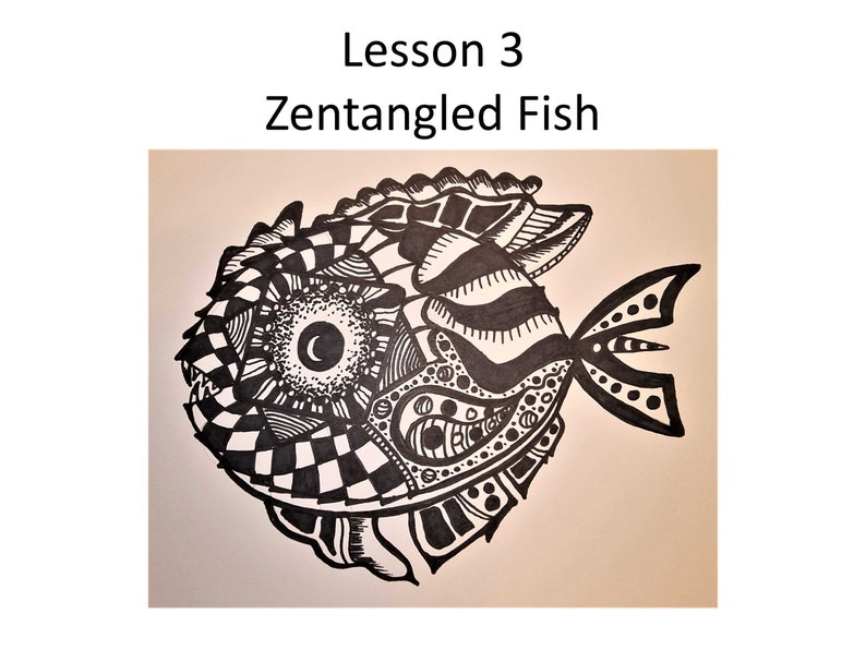 Children's Art Lesson, Zentangle Fish Lesson, Marine Mayhem Lesson 3 ...