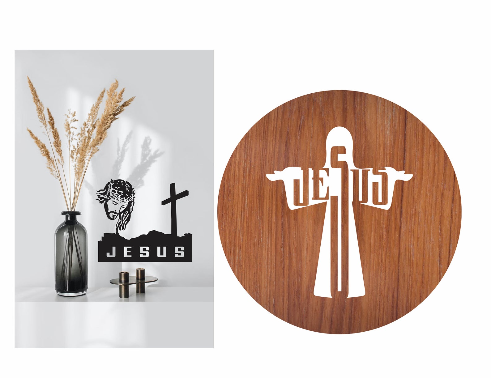 3 Pc JESUS Cross Laser Cut, Digital Art. Vector File for Laser Cutting ...