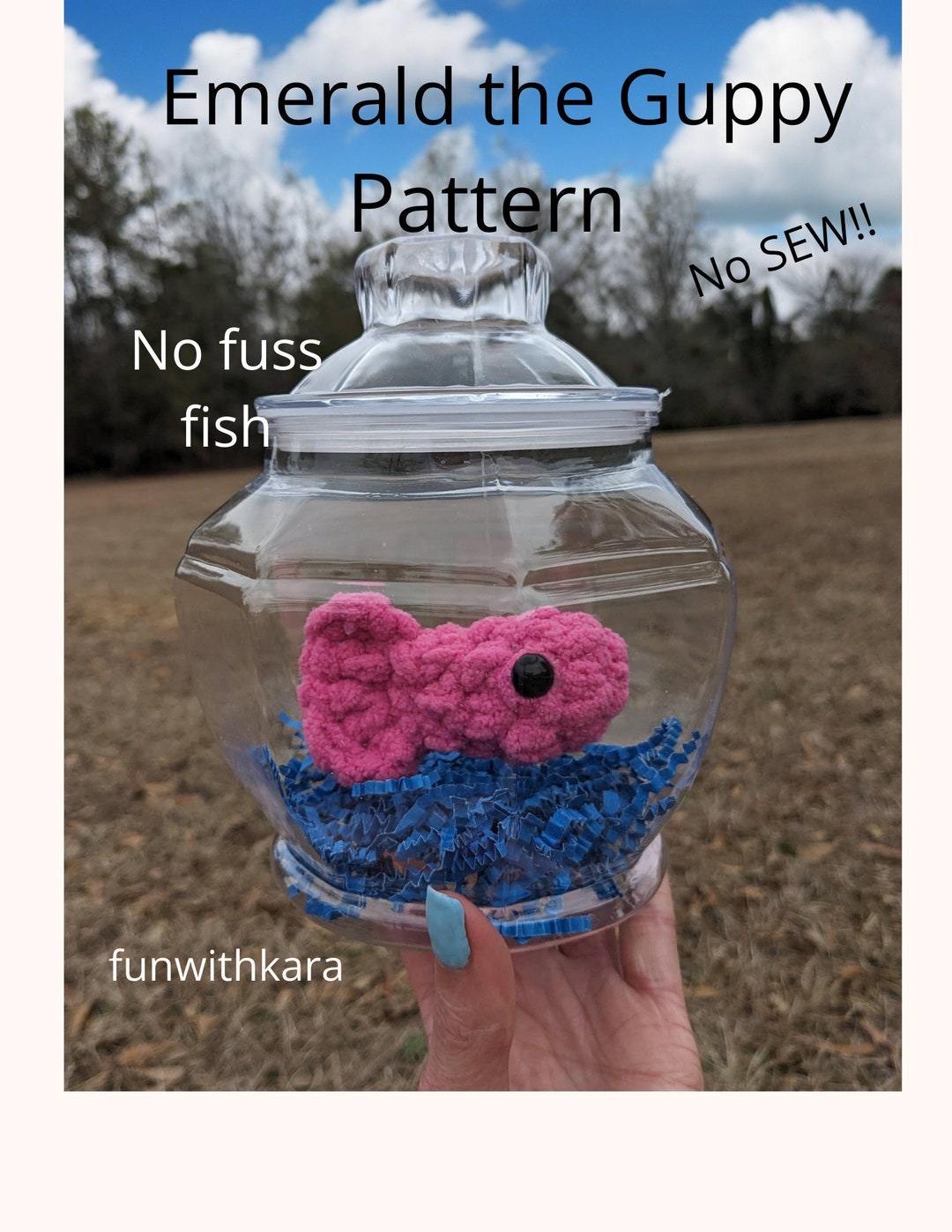 Crochet Pattern, Emerald the Guppy, Crochet Fish Pattern, No Fuss Fish ...