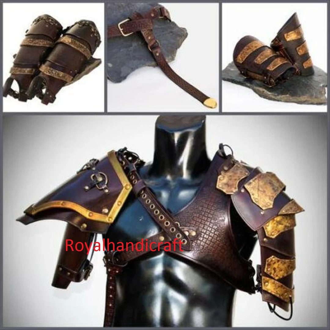 Medieval Man Leather Corset Armor Reenachment LARP Costume Halloween ...
