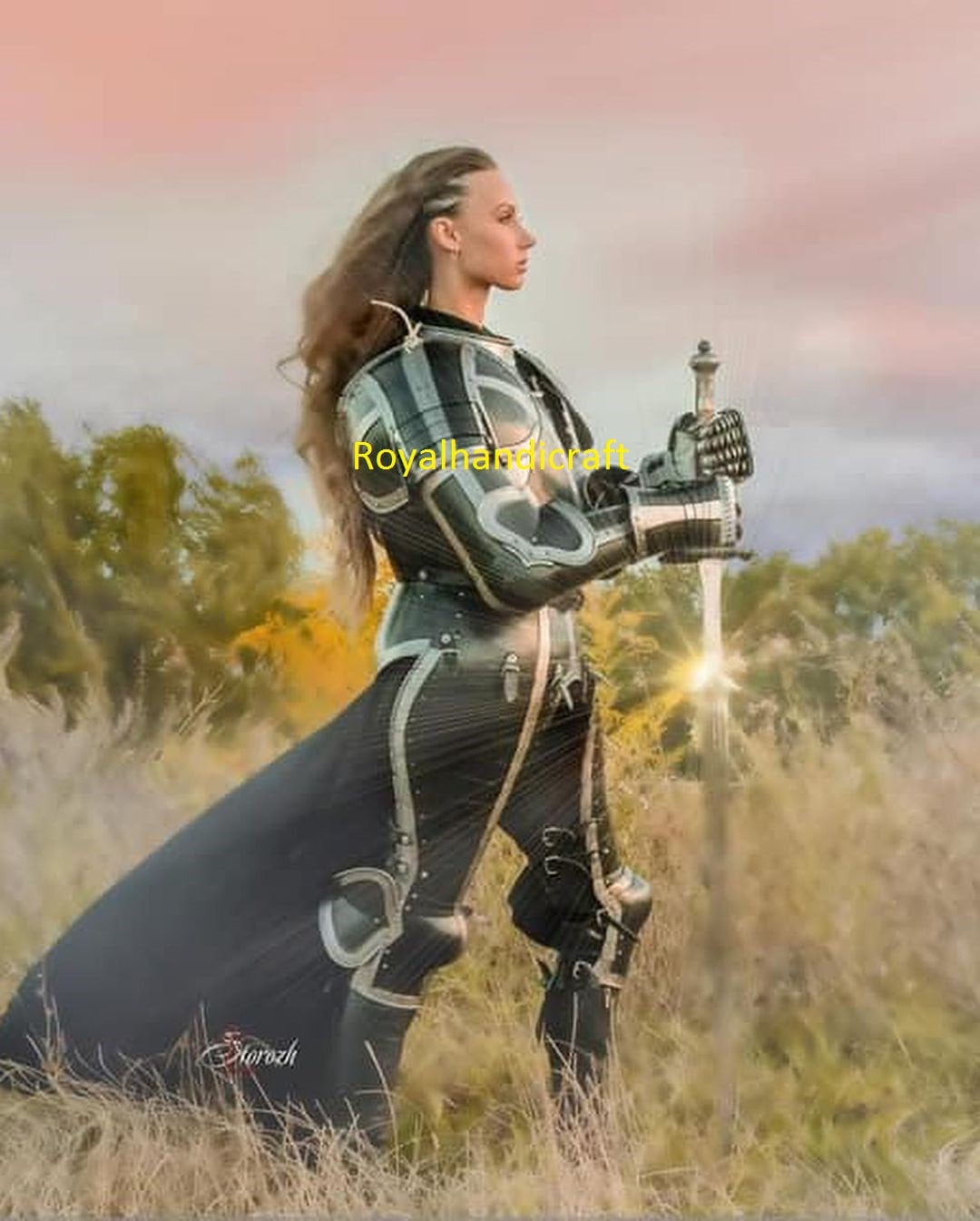 Medieval Woman Lady Armor With Armor, Female Knight, Warrior Girl Set ...