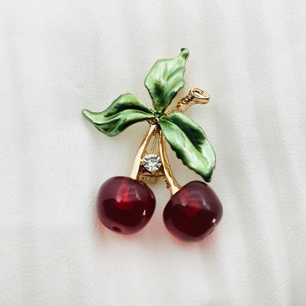 Cherry Brooch - Etsy