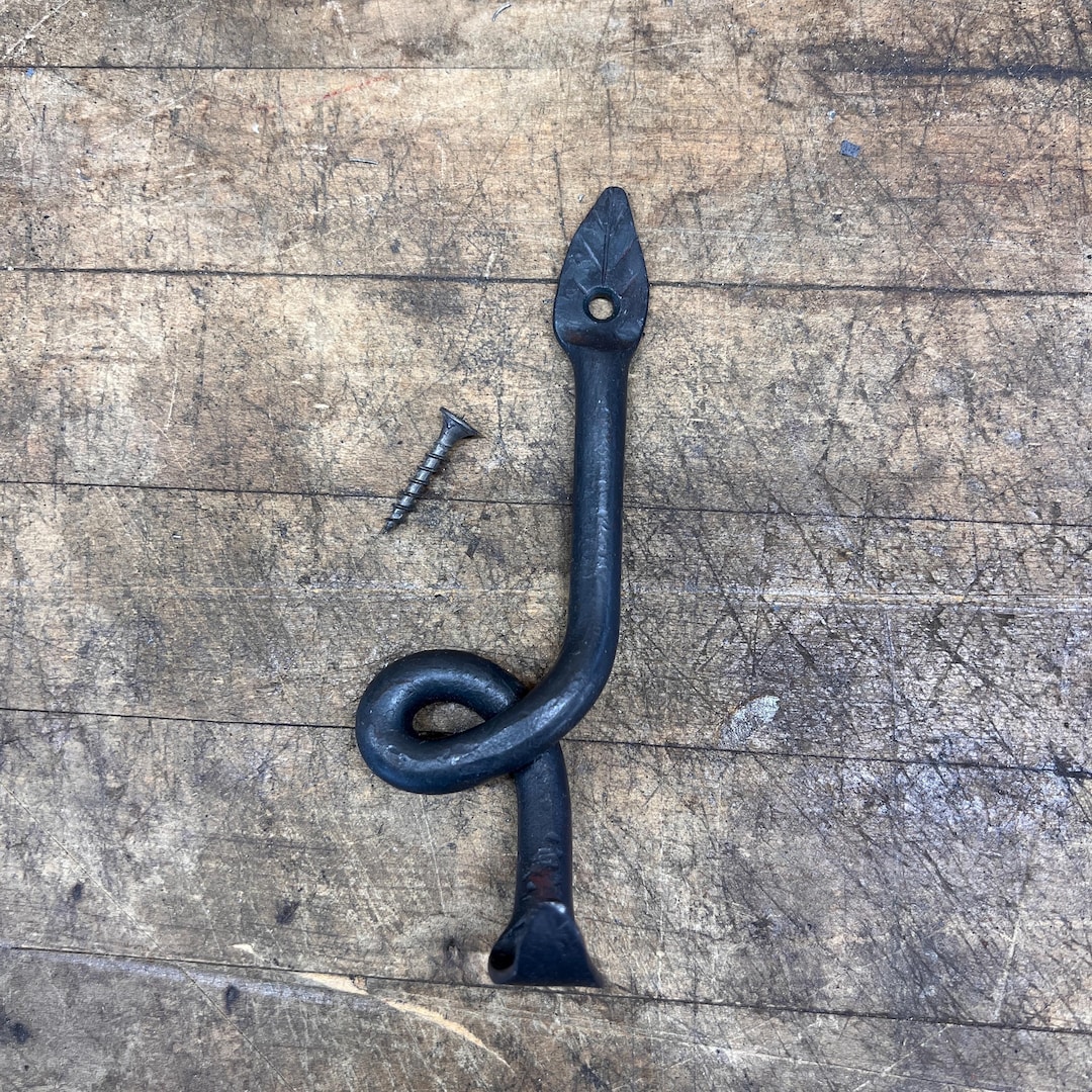 Key Holder - Iron Hook With Leaf Accents | Hand-forged Rustic ...