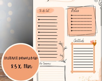 Beige and Brown Boho Abstract Illustration Daily Planner - Etsy