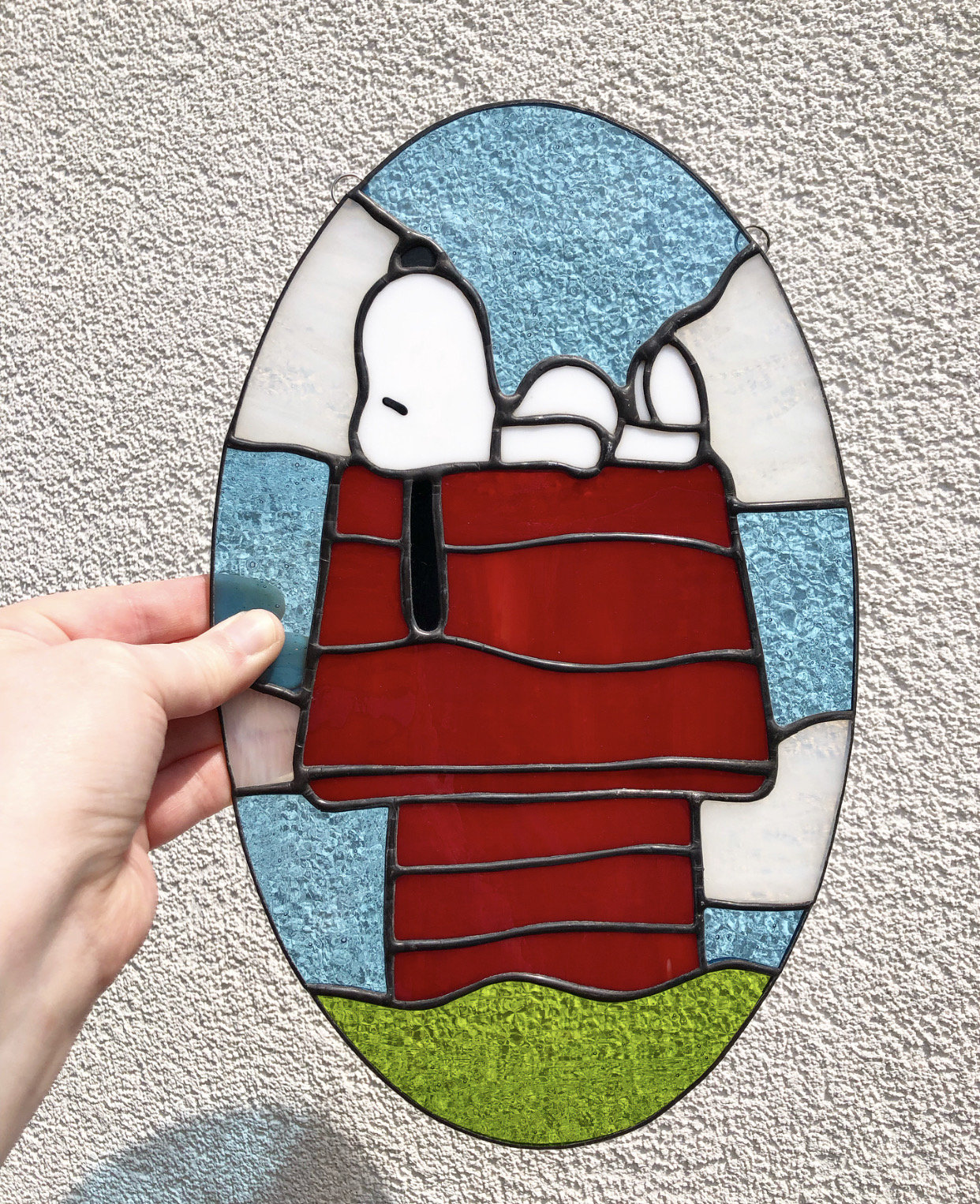 Stained Glass Snoopy Inspired Hanging Decoration - Etsy UK