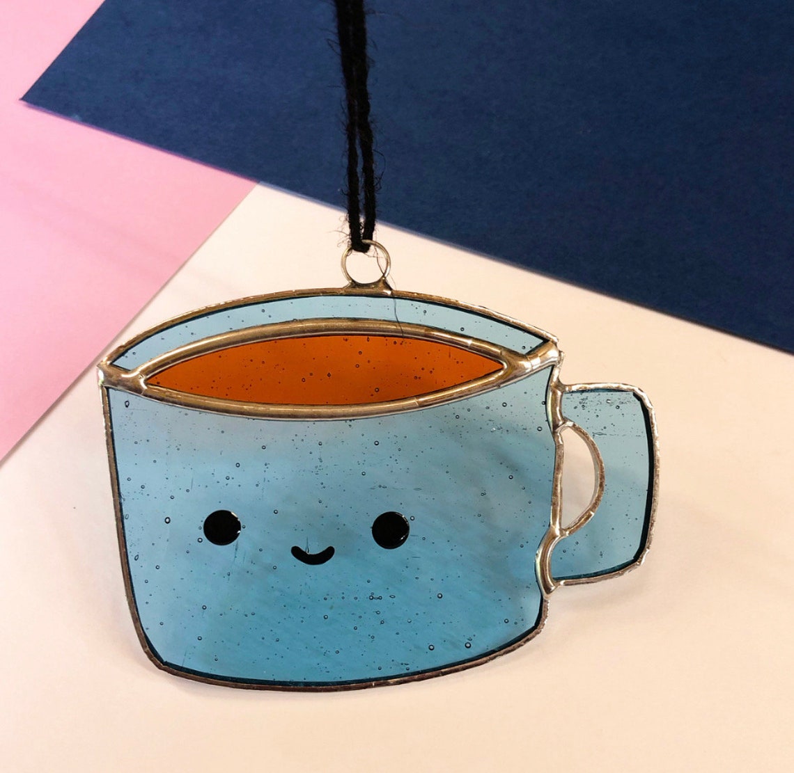 Stained Glass Cup of Tea Hanging Decoration - Etsy