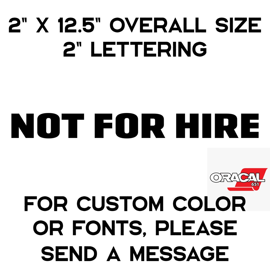 Not for Hire DOT Decal Sticker - Etsy