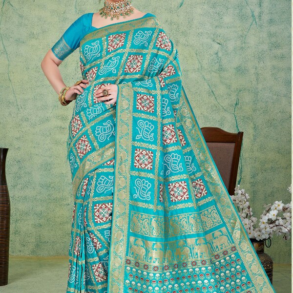Firozi Color Saree - Etsy