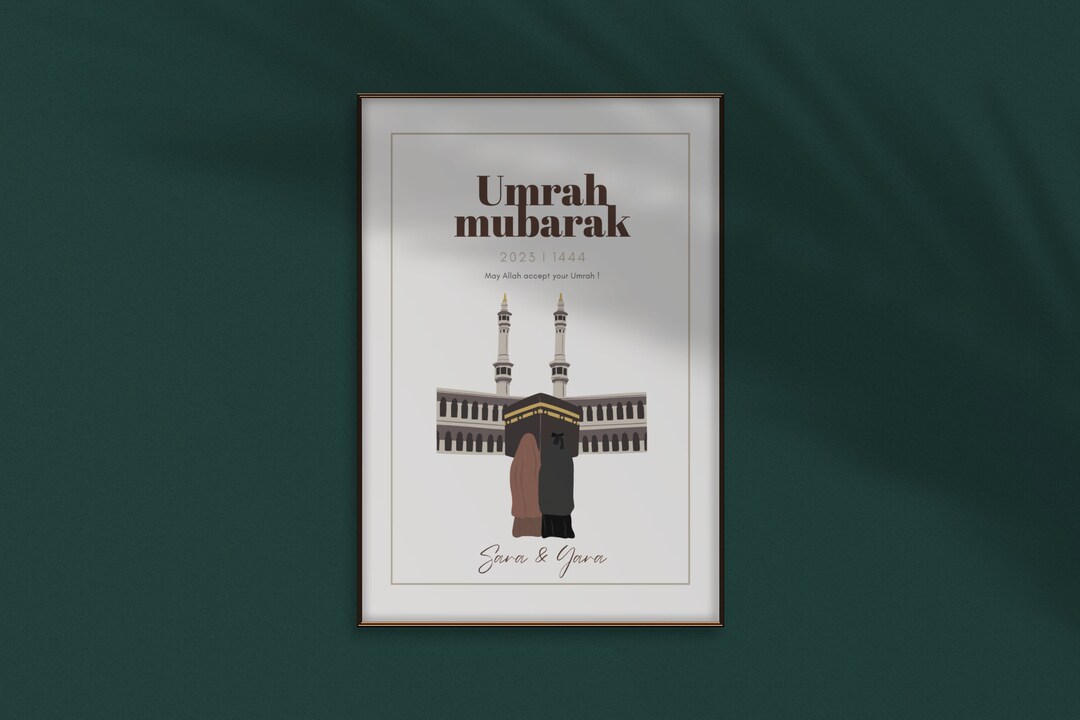 Umraposter Umrah Mubarak/friends I Personalized Umrah Mubarak Poster ...