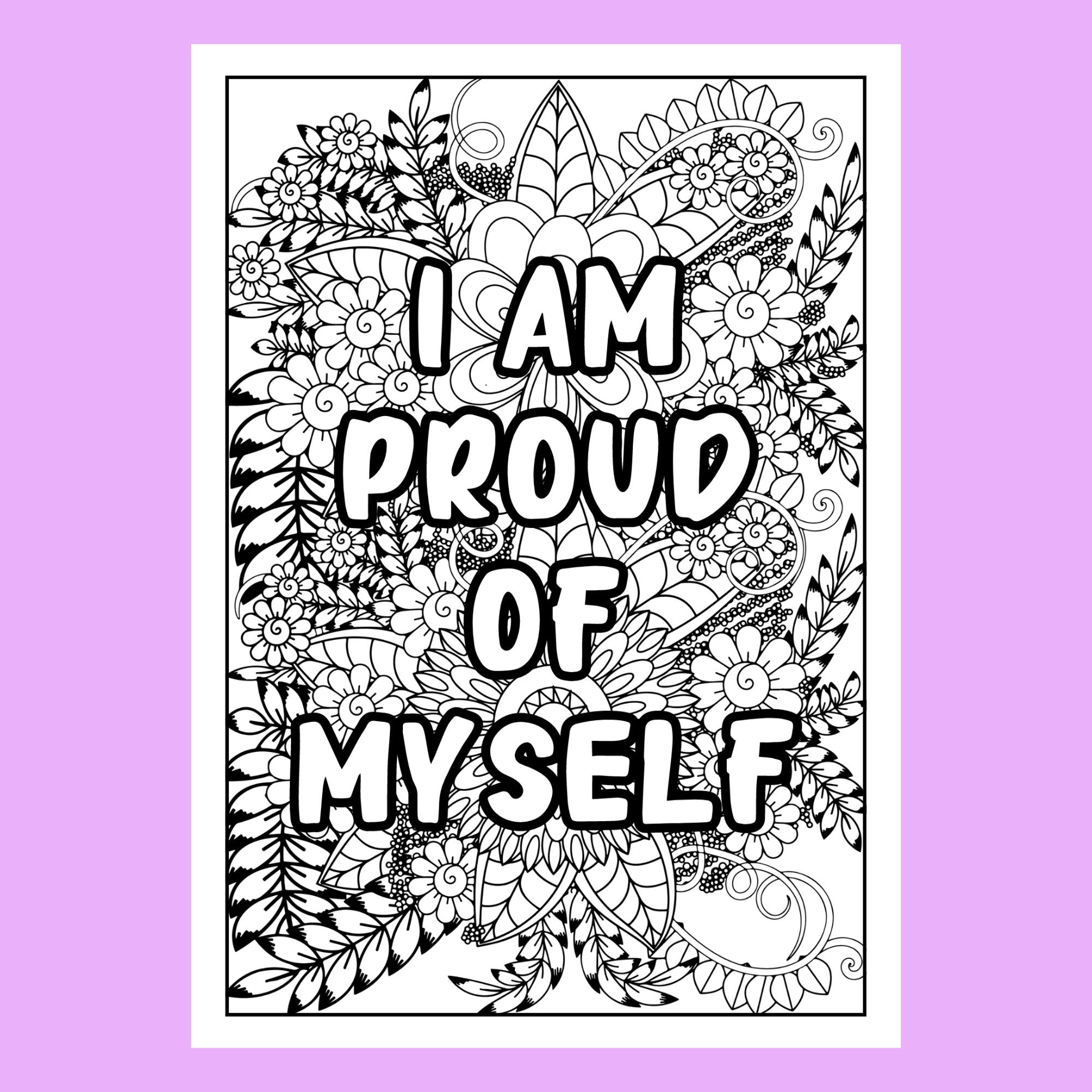 10 Pack Positive Affirmations Flower Colouring in Pages 10 X A4 ...