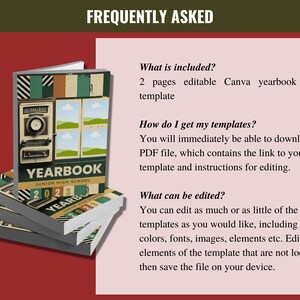 Retro Yearbook Cover Template: Easy Canva Personalization - Etsy
