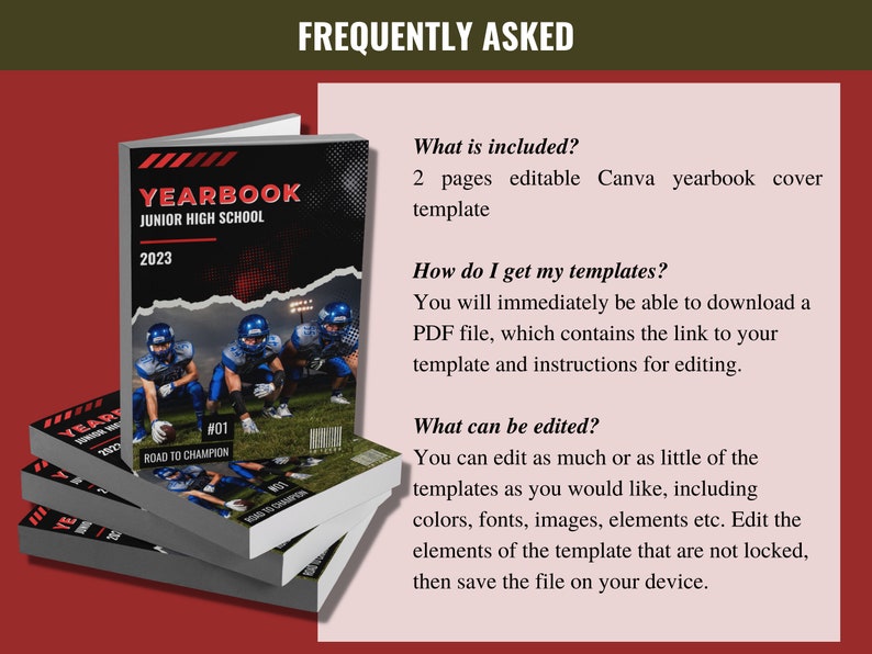 Sport Spirits Yearbook Cover Template: High School Memories - Etsy