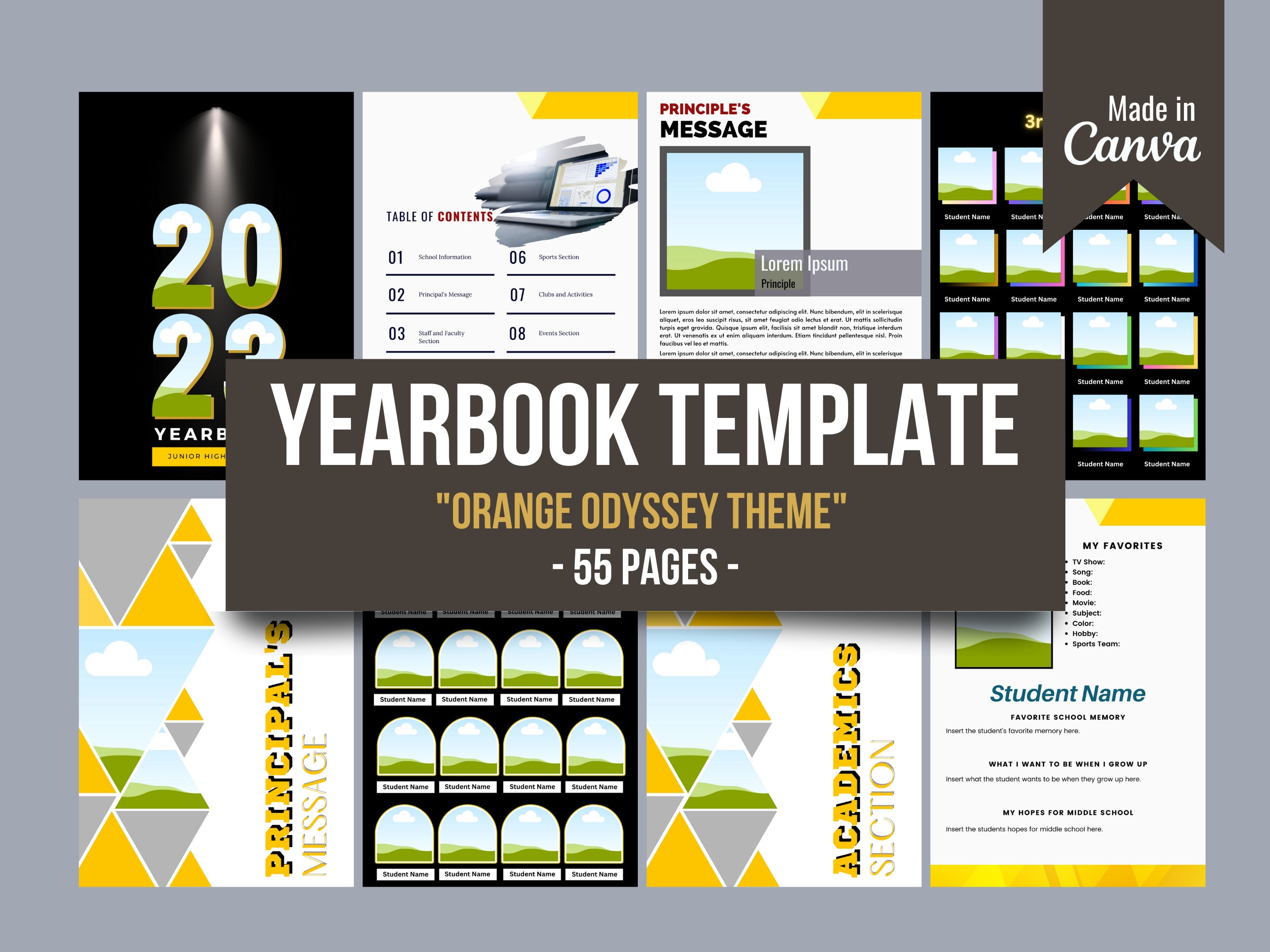 Yearbook Template Design Ideas for High School and Elementary - Etsy