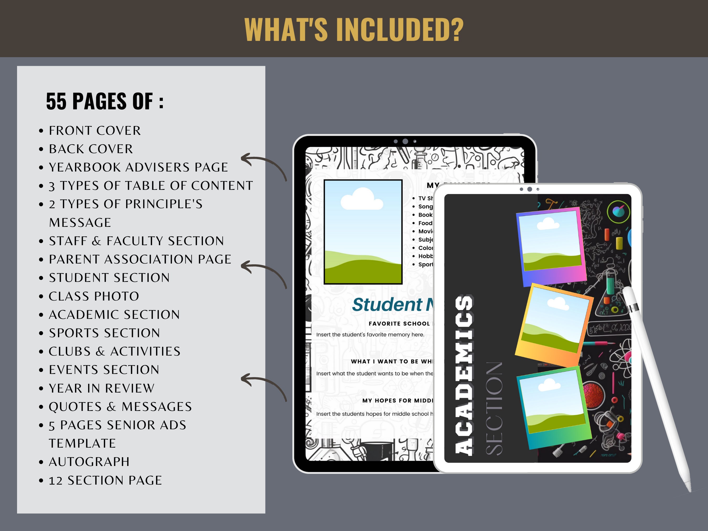 Class Reunion College Yearbook Template With Doodle Dreamscape Theme - Etsy