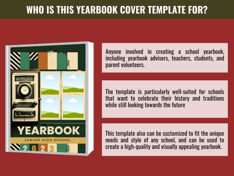 Yearbook Cover Template With Retro Revival Theme, Senior High School ...