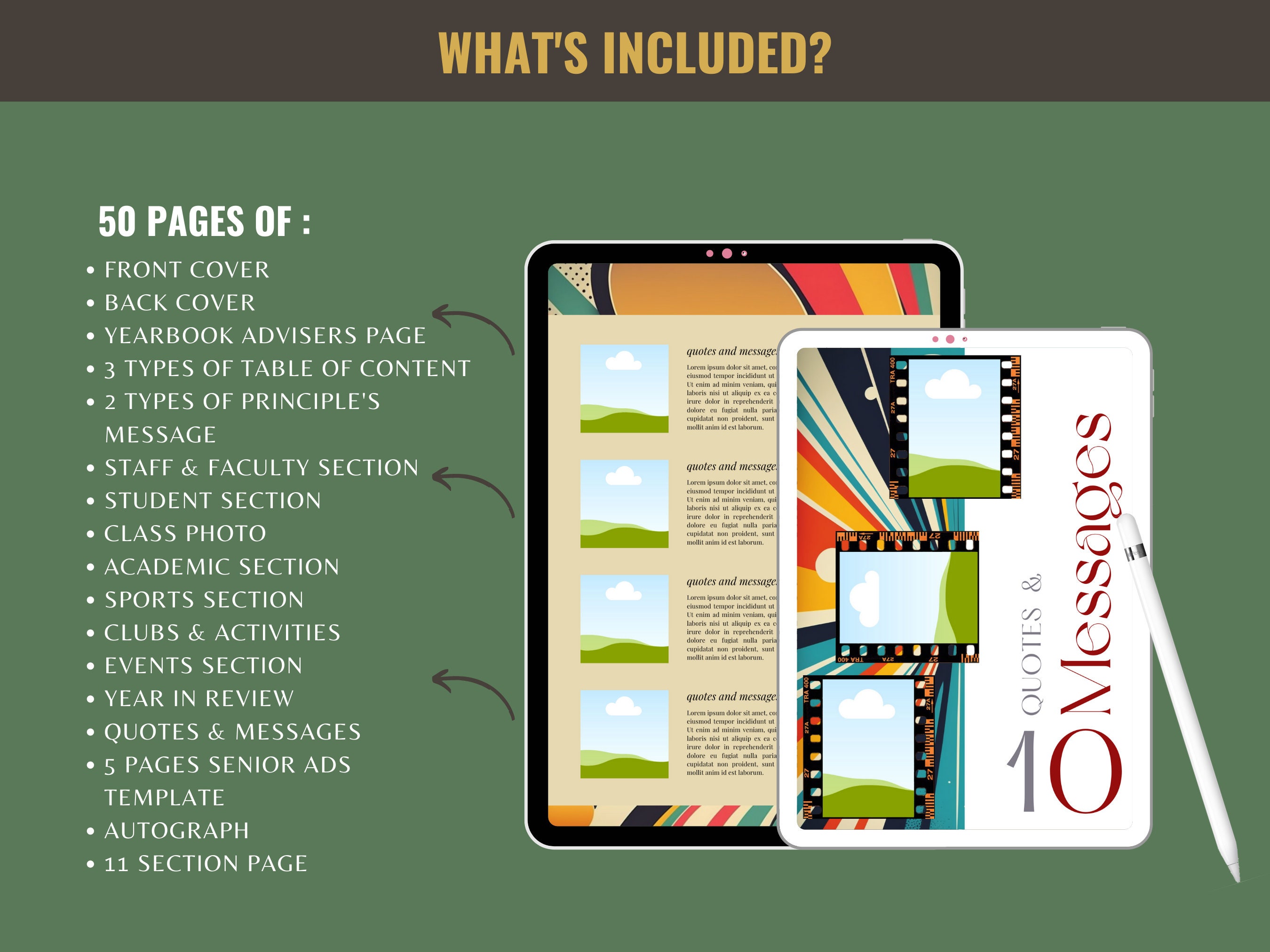 Nostalgic High School Yearbook Template With Retro Revival Theme - Etsy