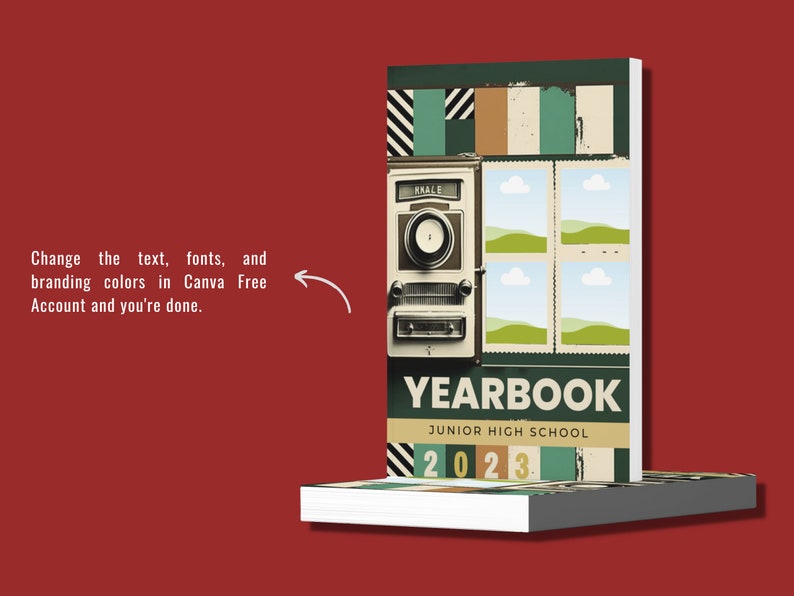 Yearbook Cover Template With Retro Revival Theme, Senior High School ...