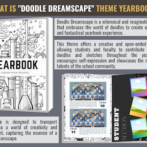 Class Reunion College Yearbook Template With Doodle Dreamscape Theme - Etsy