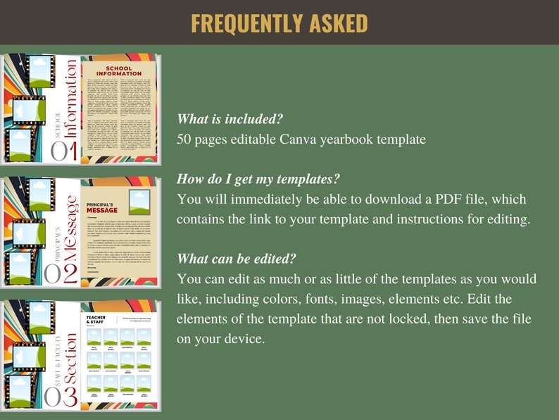 Nostalgic High School Yearbook Template With Retro Revival Theme - Etsy