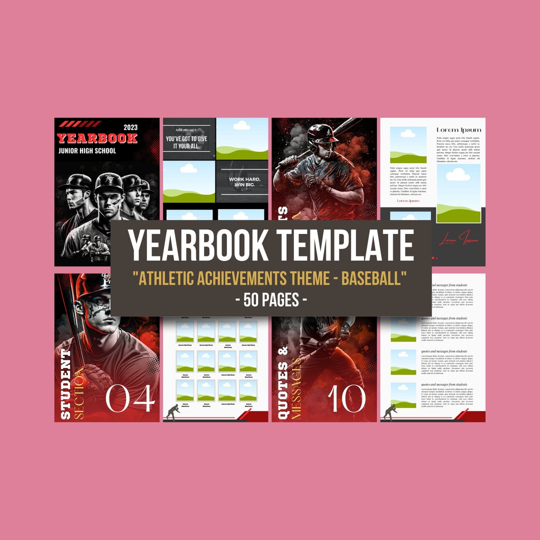 School Spirit High School Yearbook Template With Athletic Achievements ...