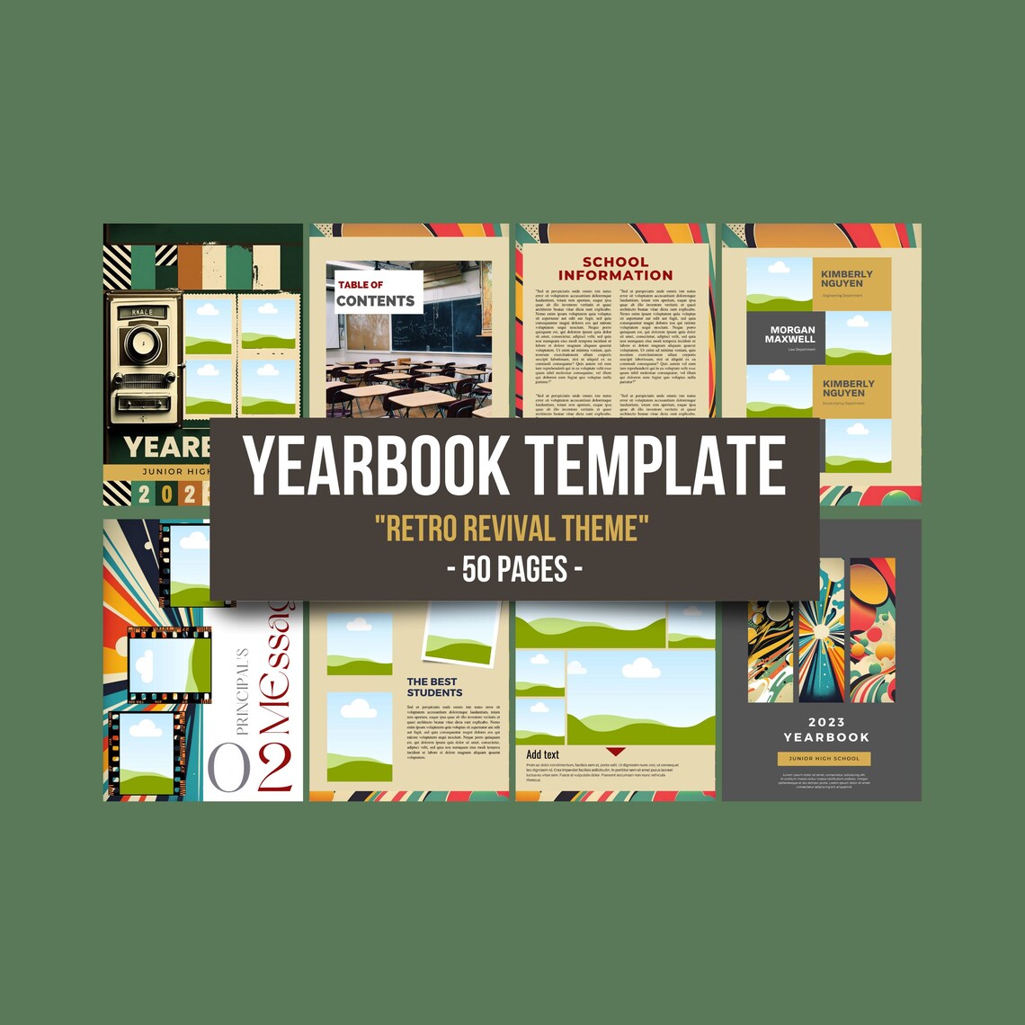 Nostalgic High School Yearbook Template With Retro Revival Theme - Etsy