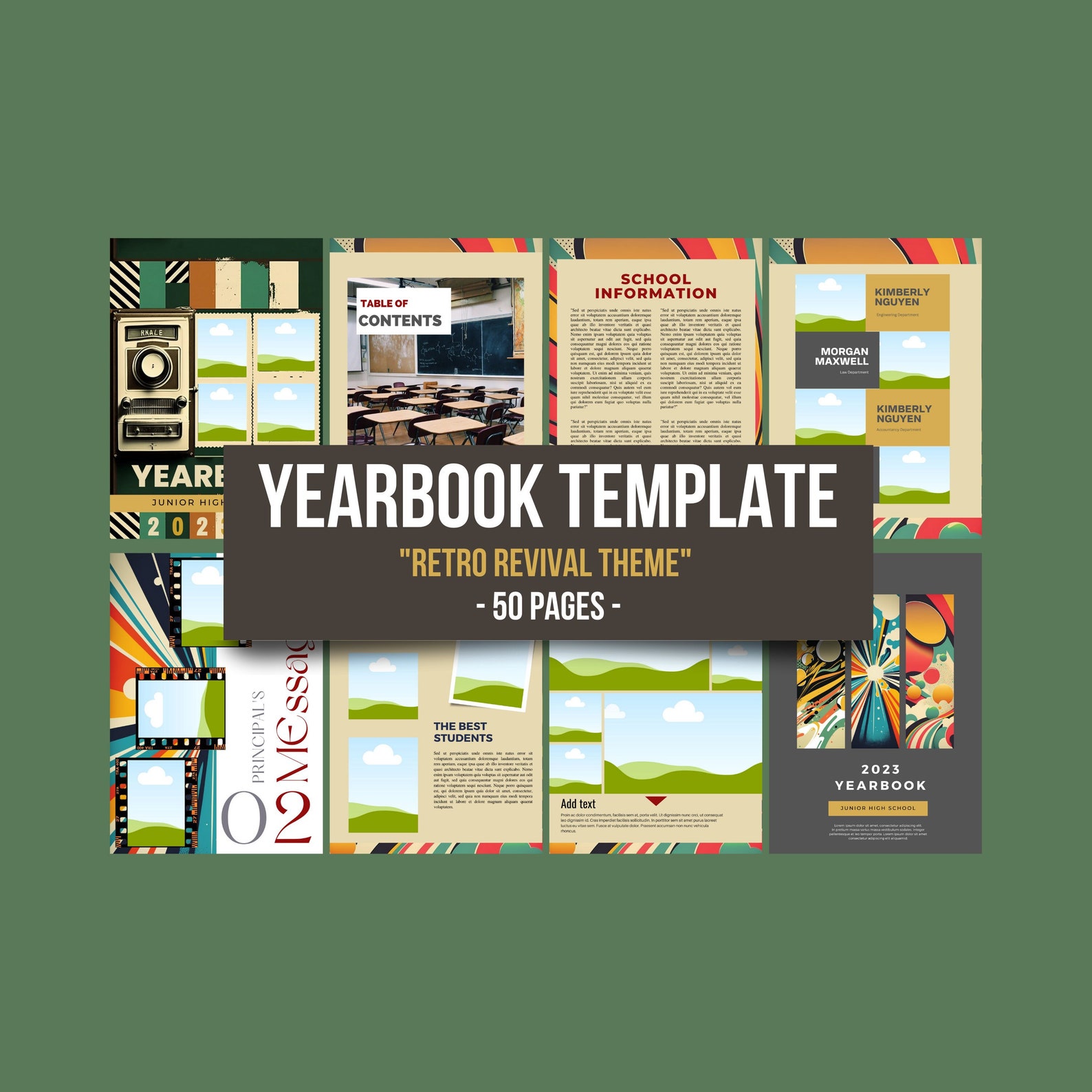 Nostalgic High School Yearbook Template With Retro Revival - Etsy