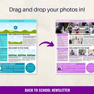 Back to School Newsletter Template - Customizable Canva Design for ...