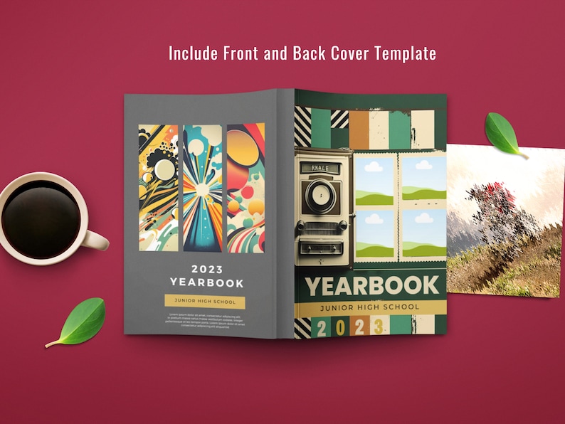 Yearbook Cover Template With Retro Revival Theme, Senior High School ...