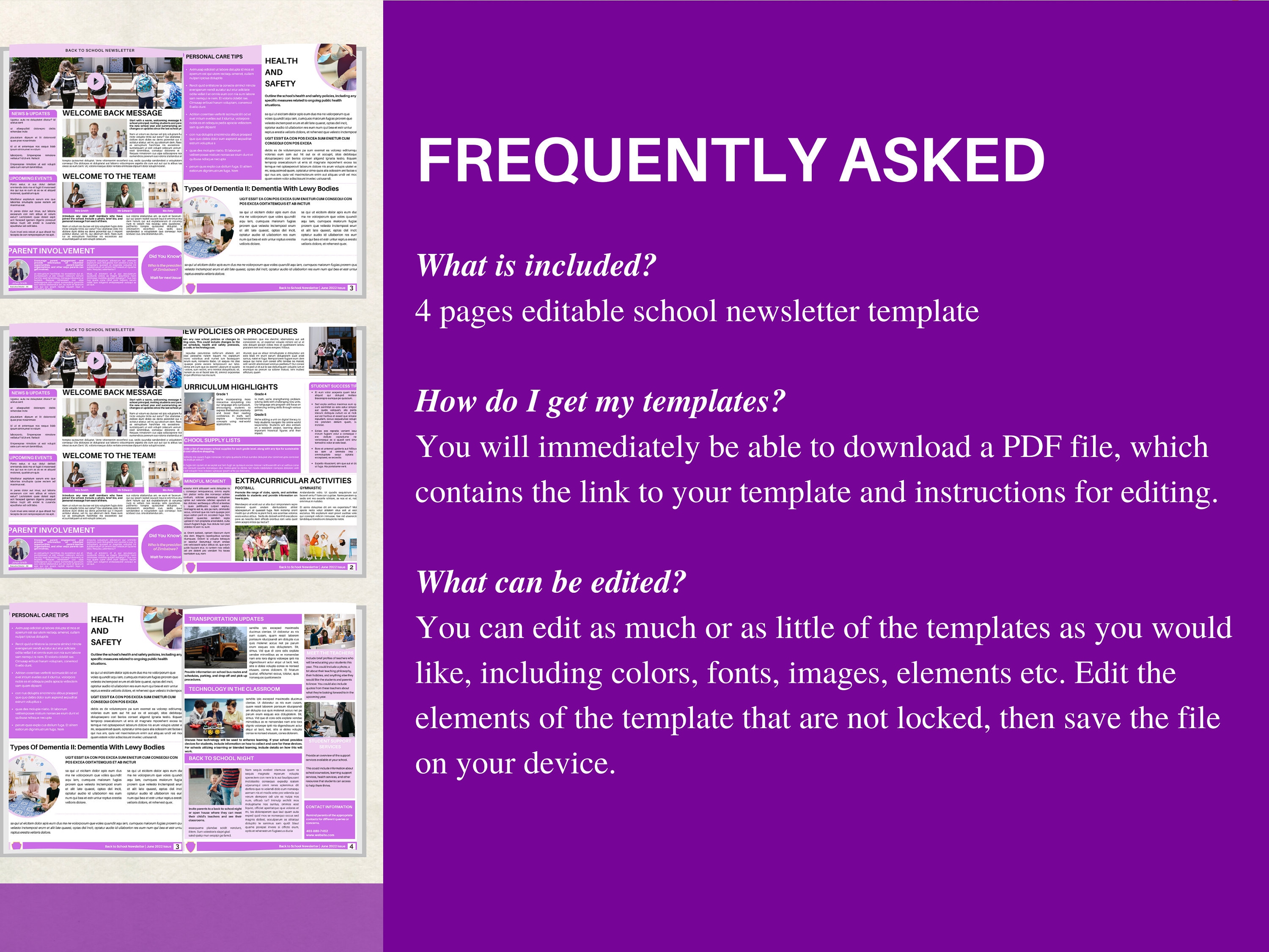 Back to School Newsletter Template - Customizable Canva Design for ...