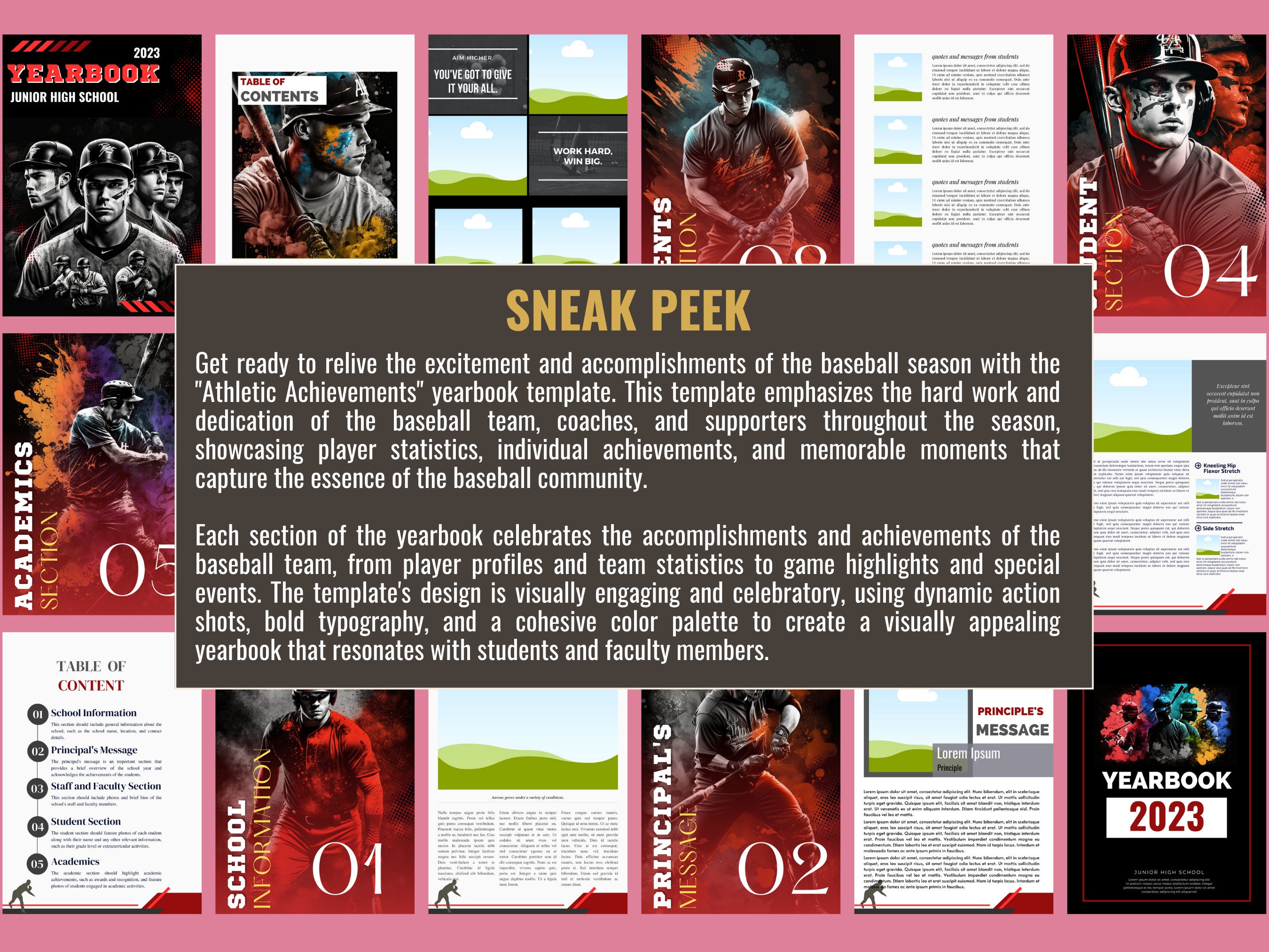 School Spirit High School Yearbook Template With Athletic Achievements ...