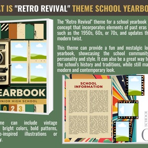 Nostalgic High School Yearbook Template With Retro Revival Theme - Etsy