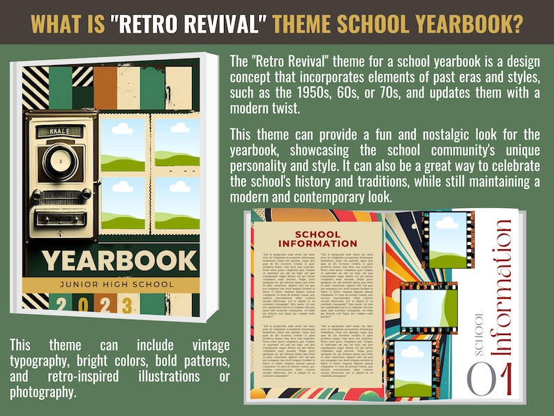 Nostalgic High School Yearbook Template With Retro Revival Theme - Etsy