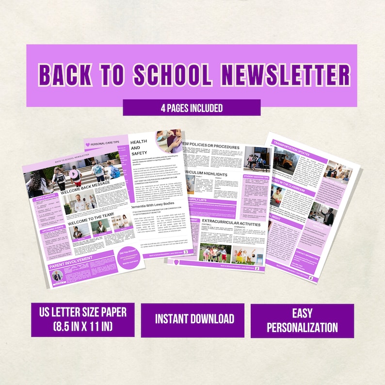 Back to School Newsletter Template - Customizable Canva Design for ...