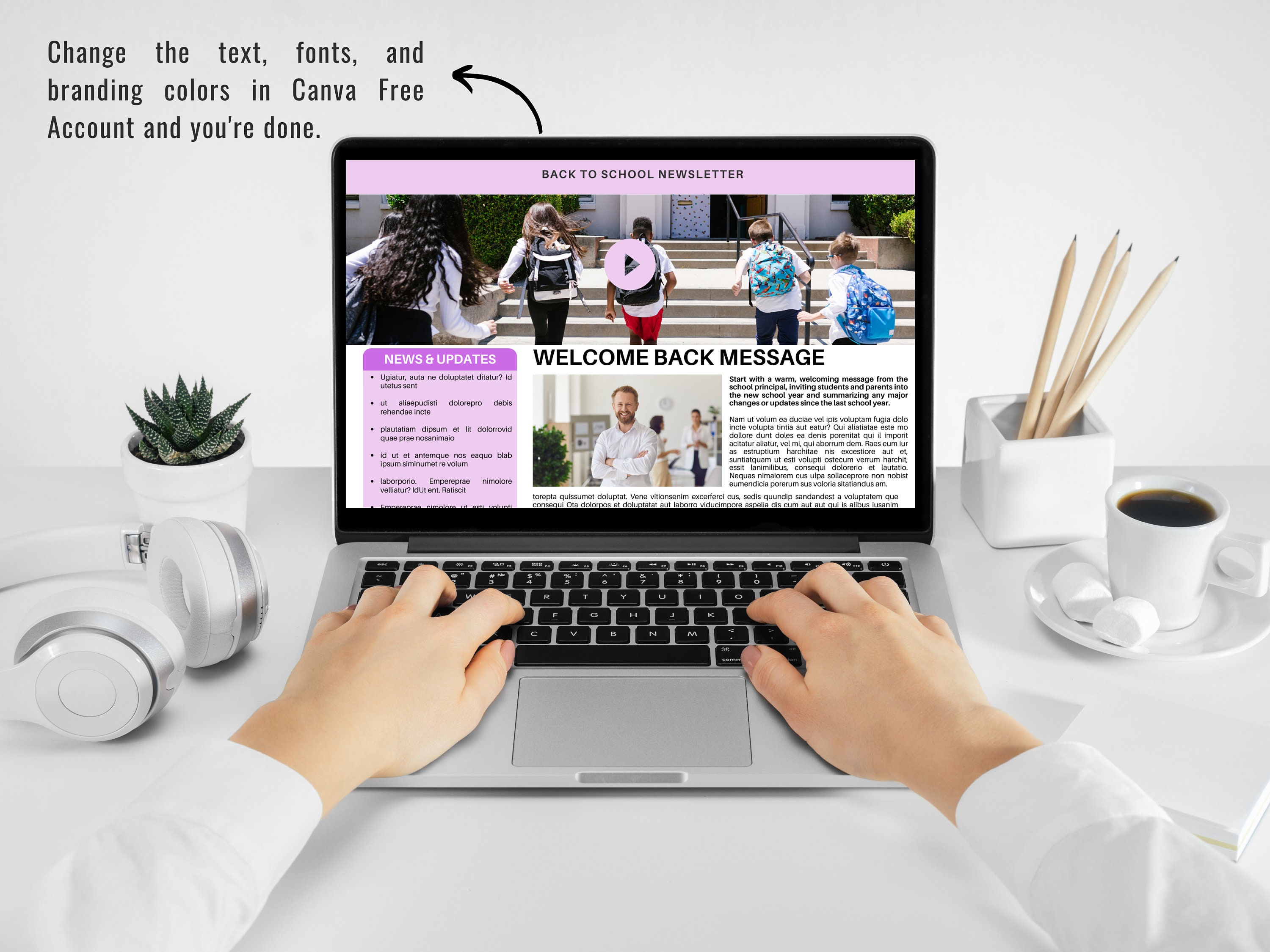 Back to School Newsletter Template - Customizable Canva Design for ...