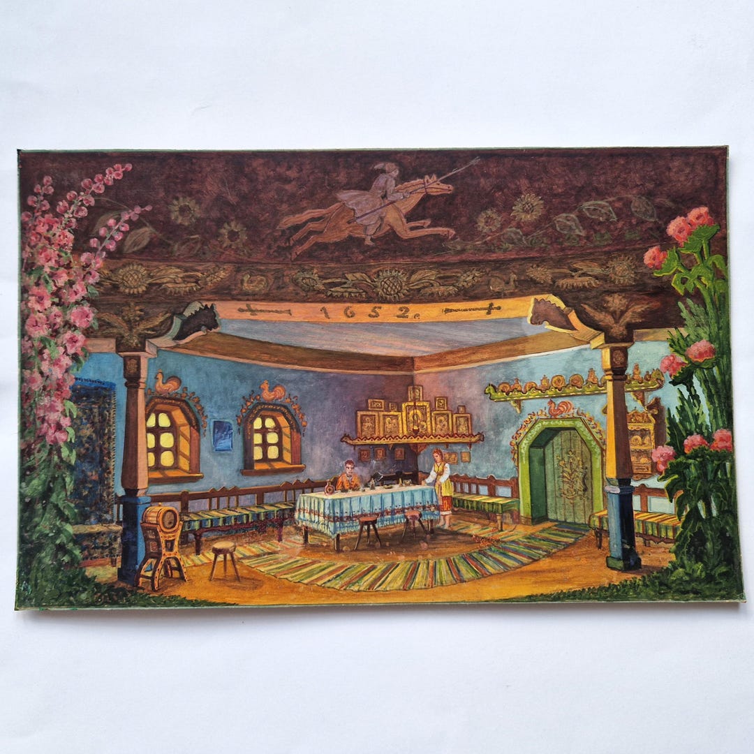 Original Painting Interior Theater Stage Design, Mid Century Scenic ...