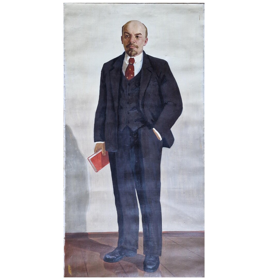 USSR Vintage Oil Painting on Canvas Agitation Original Painting ...