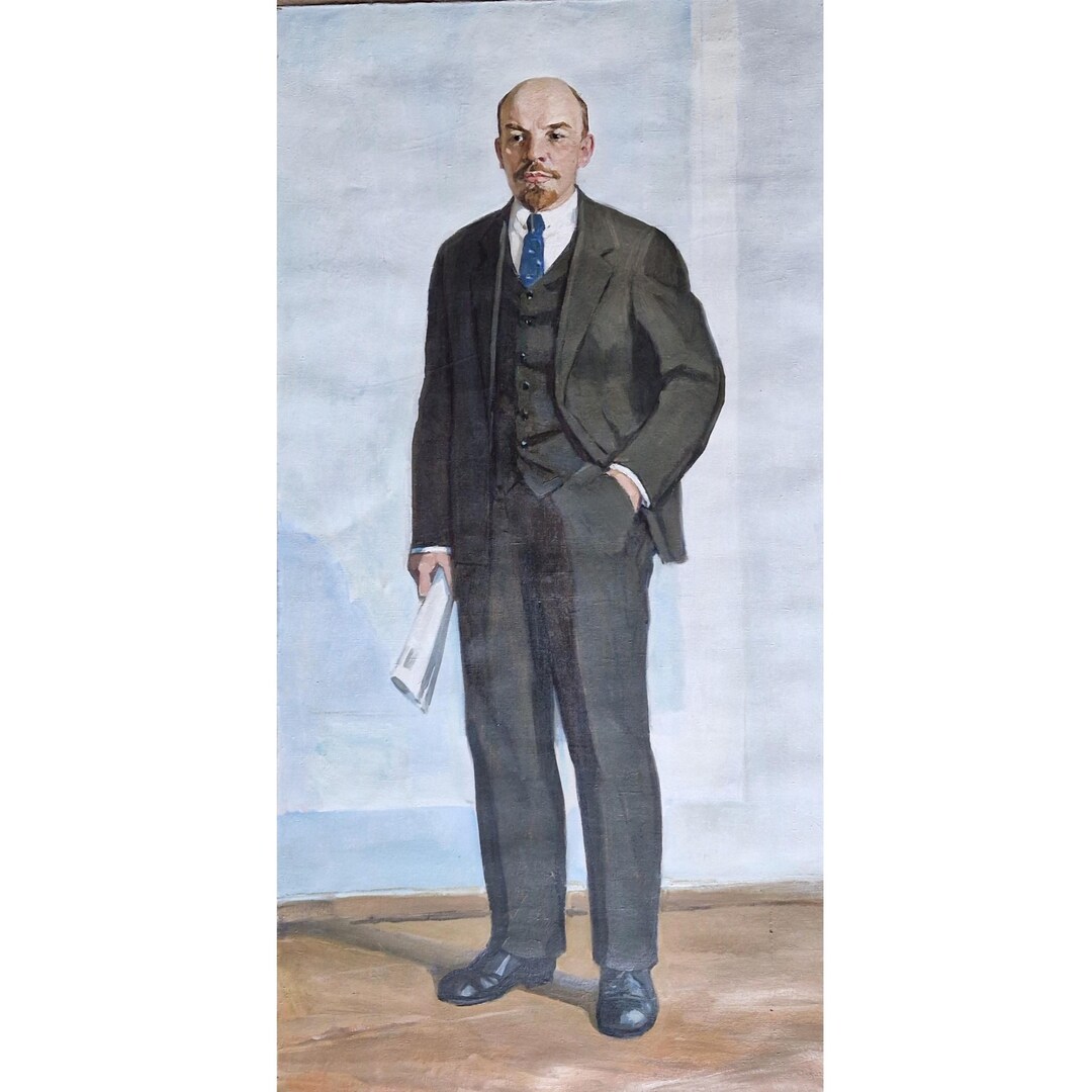 USSR Agitation Revolution Communism Vintage Portrait Oil Painting ...